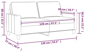 2místná pohovka tmavě šedá 120 cm samet - Default Title