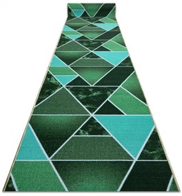 Běhoun pogumovaný TROJKATY geometrický zelený Šíře: 120 cm