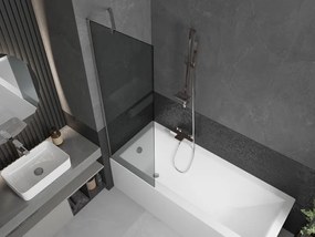 Mexen Next, vanová zástěna 1-křídlová 60 x 150 cm, fixní křídlo, 6 mm šedé sklo, chromový profil, 895-060-000-00-40-01