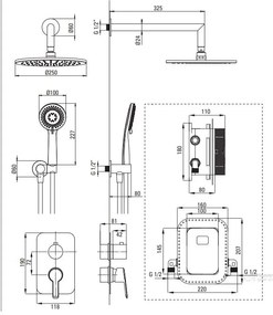 Deante Concealed shower set, with mixer BOX