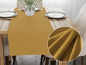 Biante Sametový běhoun na stůl Velvet Premium SVP-009 Hořčicový 35x140 cm