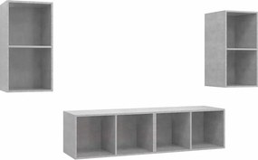 Nástěnné TV skříňky 4 ks betonově šedé kompozitní dřevo 3079875