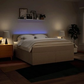 Box spring postel s matrací krémová 180x200 cm textil 3288272