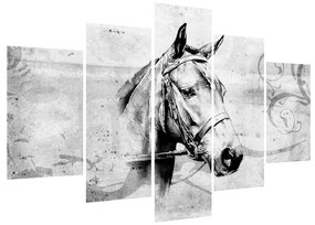 Obraz - portrét koně (150x105 cm)