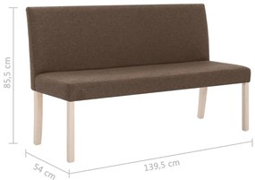 vidaXL Marketos Lavice 139,5 cm hnědá polyester