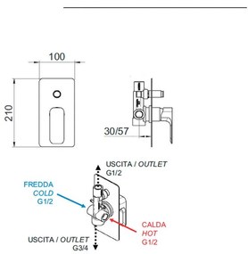Podomítková sprchová baterie ve zlaté barvě (2 výstupy) Spy – Sapho
