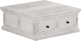 Konferenční stolek bílý 70x70x30 cm masivní mangovníkové dřevo 249872