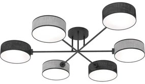 Přisazený lustr MAGA 6xE14/10W/230V černá/šedá