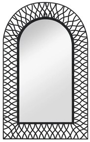 Zahradní nástěnné zrcadlo s obloukem 50 x 80 cm černé - Default Title