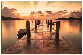 Obraz na plátně - Krásný západ slunce nad jezerem 1164FA (120x80 cm)