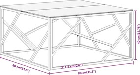 vidaXL Konferenční stolek nerezová ocel a tvrzené sklo [349946] Barva: Stříbrná