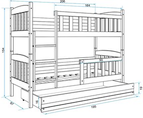 Falco Patrová postel Kuba bílá/modrá