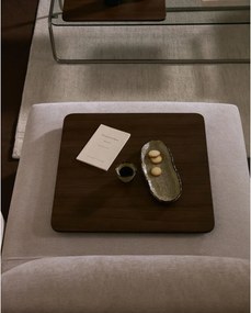Tmavě hnědý konferenční stolek se skleněnou deskou 60x140 cm Tarsel – Kave Home