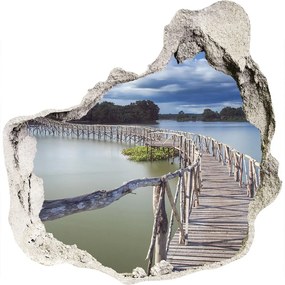 Wallmuralia Nálepka fototapeta 3D výhled Dřevěný most 75x75 cm