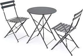 Zahradní balkonový set Perivoli - 2 židle, černá