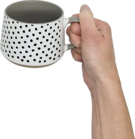 Porcelánový hrnek Lone, 400 ml – minimalistický design s nepravidelnými puntíky