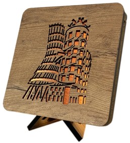 Li-Go "Tančící dům" lampa 19x19cm provedení povrchu: ořech
