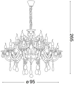 Ideal Lux -Křišťálový lustr na řetězu COLOSSAL 15xE14/40W/230V pr. 95 cm krémová