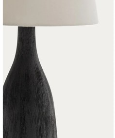 Černá/krémová stolní lampa s textilním stínidlem (výška 56 cm) Luvia – Kave Home