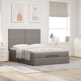 Osmanský rám postele s matrací taupe 140x190cm textil 3313924
