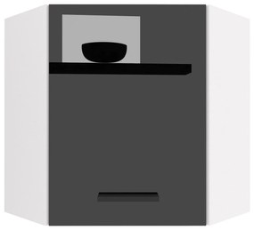 Kuchyňská skříňka Belini horní rohová 60 cm černý lesk  INF SGN60/2/WT/B/0/B1