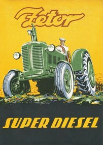 Plechová cedule Zetor Super Diesel Velikost: A4 (30 x 20 cm)