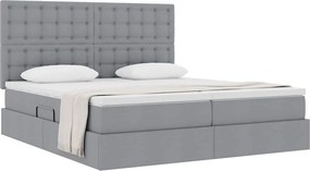 Postel s úložným prostorem Světle šedá 180 x 200 cm Textil 3372221