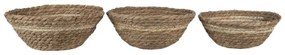 Set 3ks košíků z mořské trávy – 25x10 /  22x9 /  20x8 cm