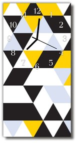 Skleněné hodiny vertikální  Umění Barevné trojúhelníky 30x60 cm