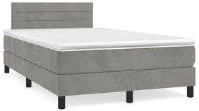 Box spring postel s matrací světle šedá 120x190 cm samet 3269843