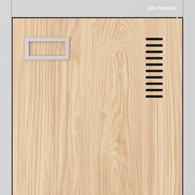 Zaměstnanecká skříňka čtyřkomorová šedá/dub sonoma, 800x1800x500 mm: KACPER Eco Design