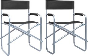 vidaXL Režisérské židle 2 ks ocel [47921] Barva: Černá