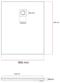 Gamma Erga Oldaf, SMC obdélníková sprchová vanička 130 x 90 cm, bílá matná, ERG-GMA-OL-90130
