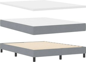 Postel s boxspringem s čelo Světle šedá 160 x 200 cm textil 3340031