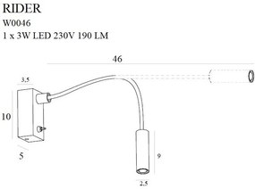 Maxlight Nástěnné svítidlo Maxlight W0046 RIDER