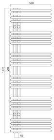 Sapho Sapho, NYMPHA topné těleso 500x1520mm, chrom, LLN152