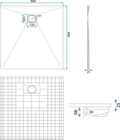 Rea Rea, Sprchová vanička Magnum Black 90x90, REA-K3910