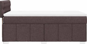 Box spring postel s matrací tmavě hnědá 90x200 cm textil 3286961
