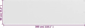 Balkonová zástěna bílá 90 x 300 cm HDPE 310864