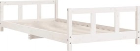 vidaXL Dětská postel 90 x 200 cm masivní borové dřevo [834424] Barva: Bílá