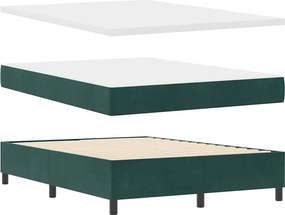 Postel s boxspringem s matrací Tmavě zelená 140 x 200 cm samet 3339773