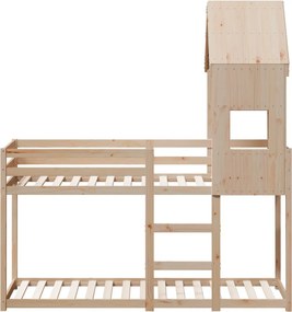 Patrová postel bez matrace 90 x 190 cm masivní borové dřevo 3282002