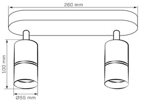 Bodové svítidlo BAMBOO 2xGU10/10W/230V bílá