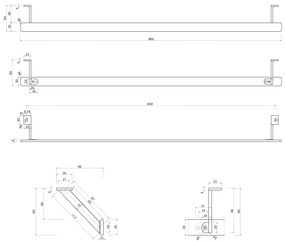 GSI PURA čelní držák ručníků 100cm, chrom PAPR100