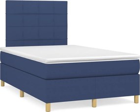 Box spring postel s matrací modrá 120x200 cm textil 3142327