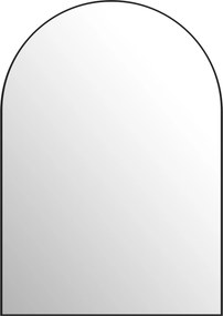 HOMCOM Koupelnové Zrcadlo 50 x 70 cm se Zabezpečovací Fólií, Koupelnové Zrcadlo s Hliníkovým Rámem, Nástěnné Zrcadlo do Koupelny a Ložnice, Černé