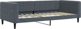 Válenda s přistýlkou a matracemi tmavě šedá 90 x 200 cm samet 3196716