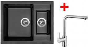 Sinks CRYSTAL 615.1 Metalblack+ELKA CR615174ELCL
