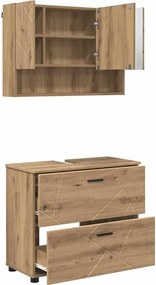 Sada koupelnového nábytku 2 ks Artisanový dub 76,5 x 35 x 64 cm 3393022