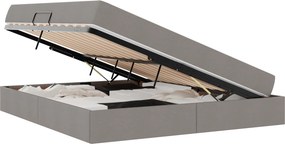 Postel s úložným prostorem a matrací Taupe 160 x 200 cm 3399673